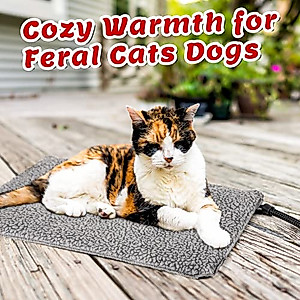 Kiroto Outdoor Heating Pad for Cats, Pet Heating Pads for Feral Cats Stray Pets Electrical Heated Cat Bed Consume Only 50Watt, Saving Your Electric Bills