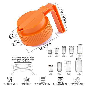 2 Pack Wide Mouth Mason Jar Flip Cap Lid with Handle, Innovative Sliding Lid & Easy Pour Spout Wide Mouth Mason Jar Pour Spout Lids with Handle, Airtight & Leak-Proof Seal Spout Mason Jar Pitcher