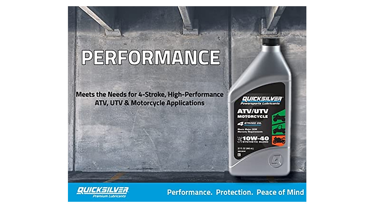 Quicksilver 10W-40 Synthetic Blend Oil for ATV, UTV & Motorcycle