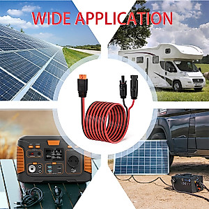 ELFCULB 10AWG Solar to XT60i Charging Cable Solar Panel Extention Cable for Portable Power Station River 600 Solar Generator Battery Pack(25FT)