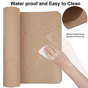 Leather Desk Mat,Desk Pad,Desktop mat,Waterproof Desk Mat for Desktop, Desk Mat for Keyboard and Mouse,Leather Mouse Pad Protector for Office and Home,30"x 14"