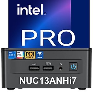 Intel NUC 13 Pro, Arena Canyon NUC13ANHi7 Mini PC with Core i7-1360P Processor, Intel Iris Xe Graphics, 32GB RAM&1TB NVMe SSD (12C/16T/18M Cache,Up to 5.0GHz) Support 8K/WiFi6E/BT5.3-Win11 Pro