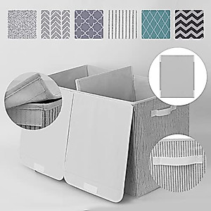 GRANNY SAYS Extra Large Toy Chest and Organizers, Storage Bins with Lids, Toy Storage Basket, Closet Organizer for Spare Beddings Storage, Large Storage Boxes with Lids, White/Black, 1-Pack