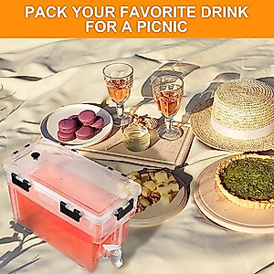 Zhehao 1.5 Gallon Drink Beverage Dispenser for Fridge with Spigot, Water Dispenser with Lids, Ice Drink Dispenser for Party Drink and Daily Use, 100% Sealed BPA FREE (3 Pcs)