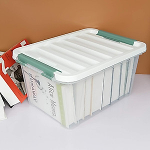 Vcansay 20 Quart Plastic Clear Storage Latch Box, Lidded Storage Bins, 4 Packs