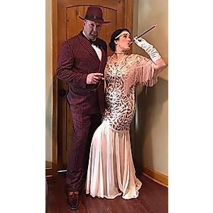 PrettyGuide Women 's 1920s Art Deco Sequin Gatsby Formal Evening Prom Dress L Champagne