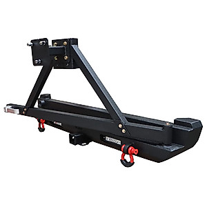 Ronghui Cherokee XJ Rear Bumper with Spare tire carrier and D-Rings Compatible with 1984-2001 Cherokee XJ