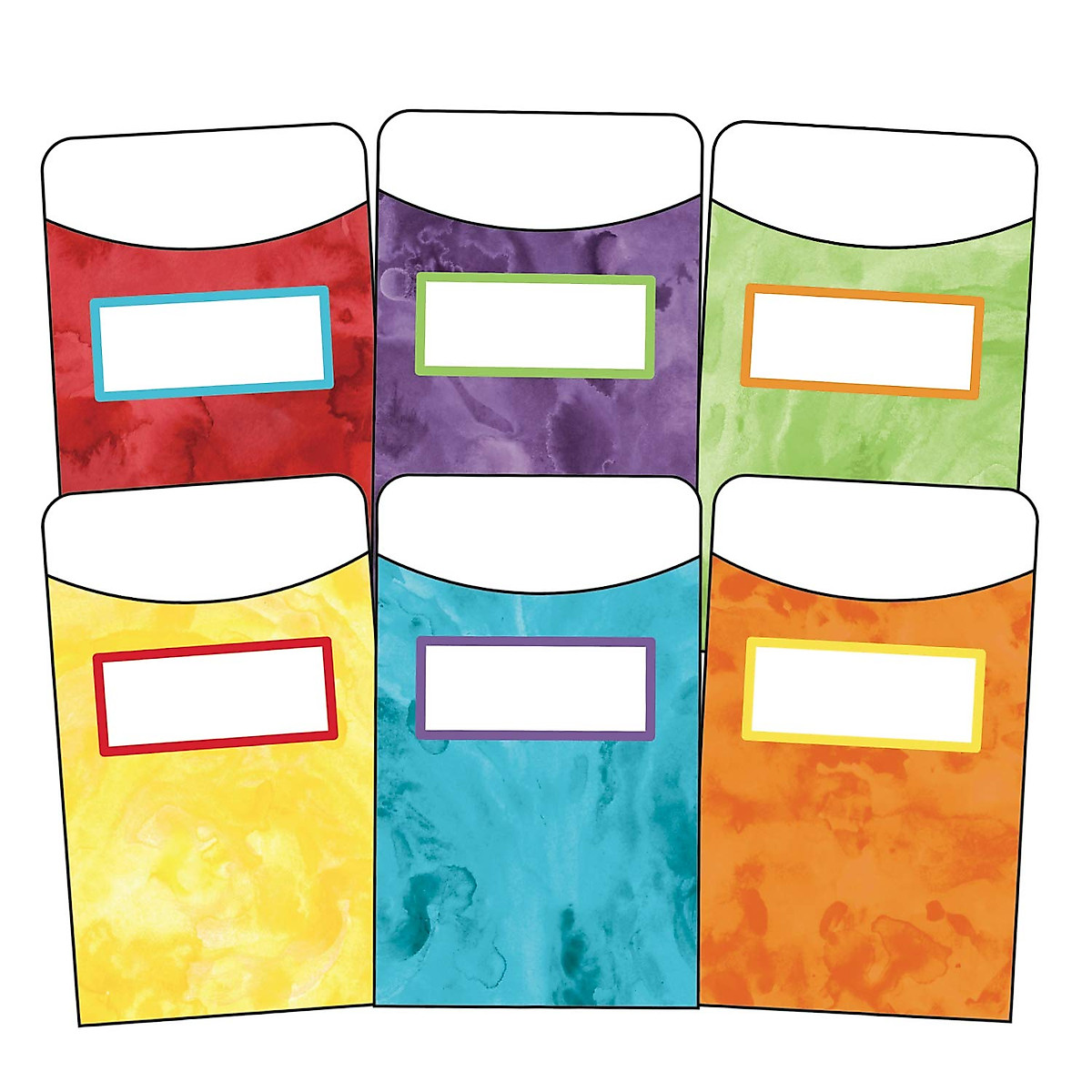 Carson Dellosa Colorful Library Pockets for Classroom Organization