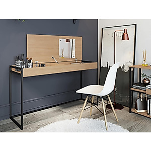 Casabianca Furniture Noa Office Desk in Birch Melamine with Black Metal Painted Frame.
