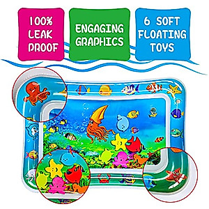 YULIN-MALL Tummy time Water Play mat Baby & Toddlers is The Perfect Fun time Play Inflatable Water mat,Activity Center Your Baby's Stimulation Growth, Blue