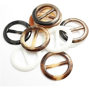 6Pcs Random Color Round Plastic Scarf Clip Ring Scarf Slides T Shirt Clips for Neckerchief Easy to Use Fashion Scarves,Scarves and Wraps Sports Fan Pins