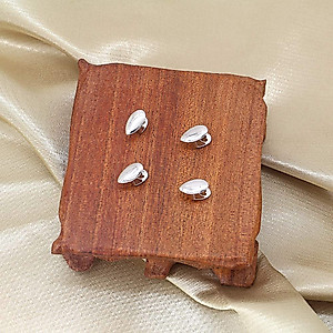 LuReen Silver 4 PC Vampire Dracula Single Metal Fangs Hip Hop Teeth Grillz Set for Halloween Costume Cosplay