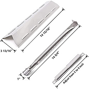 Adviace Grill Replacement Parts for Kenmore 6 Burner 146.23681310 146.47223610 146.23766310 PG-40612SOL Gas Grill Flame Tamer 40800023 Grill Burner 40700125 Crossover Tubes