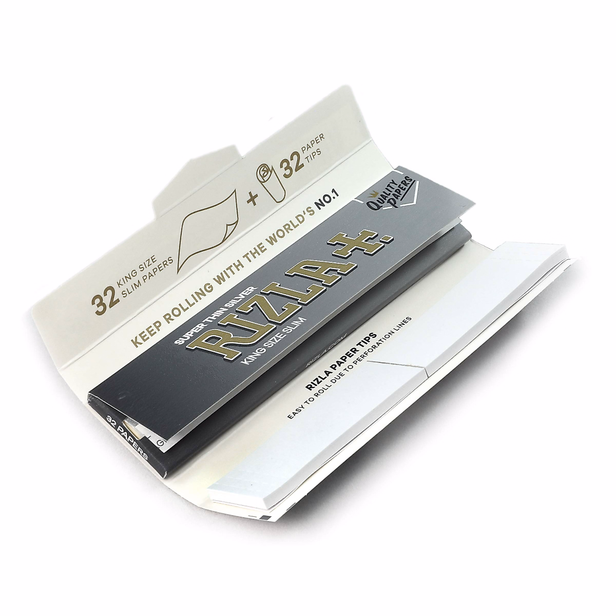 5 booklets - Rizla Silver Combi pack King size Slim rolling paper + filter tips