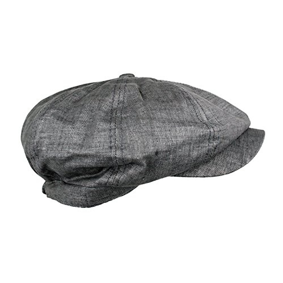 Men's Linen 8 Panel Applejack Gatsby Newsboy Ivy Hat (Grey)