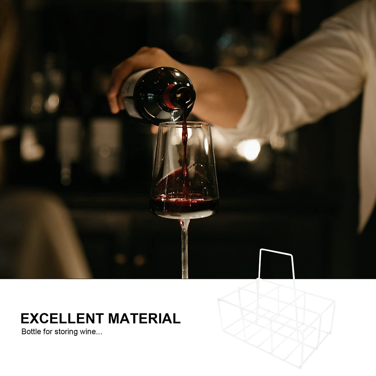 Cabilock Shelf Bracket Beer Bottle Carrier Holder Rack: Metal Wire Basket Wine Bottle Drink Rack Basket Bread Fruit Stand Holder for Snacks Fruits Bread Kitchen Desktop Stand