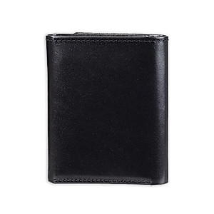 GUESS Men's Leather Trifold Wallet, Black Chavez, One Size