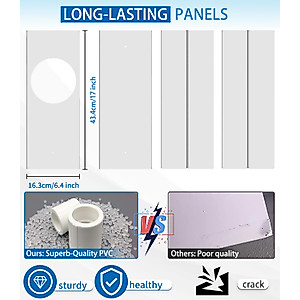 Angooni Upgraded 4-in-1 Universal Portable Air Conditioner Window Kit, Sliding Window Vent Kit for 5.9”/5.1” Hoses, Adjustable Portable AC Vent Kit from 17” to 59”, Indoor AC Window Kit, White