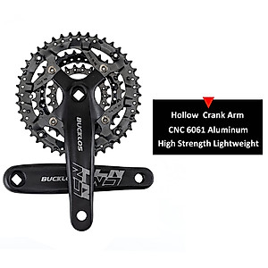 BUCKLOS MTB Crankset Square Taper with 22/24/26/32/38/42/44T Chainring Set, 170mm 104/64 BCD Hybrid Mountain Bike Crankset 8/9/10 Speed Compatible with Shimano Sram FSA.
