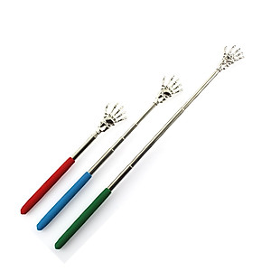 4 Pieces Skull Palm Telescopic Back Scratcher Hand Massager backslap with Rubber Handles(Random Color) (4 Pcs)