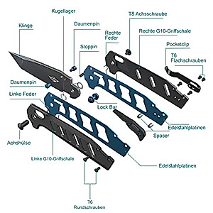 OKNIFE Rubato Pocket Knife, Tanto Style EDC Folding Knife with 154CM Stainless Blade and G10 Handle for Camping Indoor and Outdoor Activities (Black)