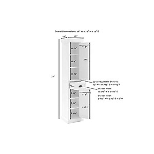 Crosley Furniture Seaside Tall Linen Cabinet, Distressed Gray