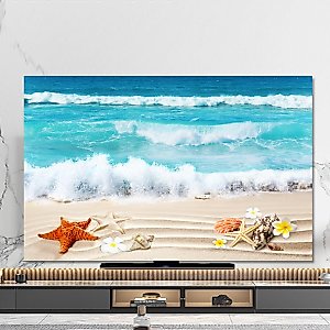 ZOLYA TV Cover TV Dust Cover 32-80 Inch Dustproof Sunscreen and Waterproof Television Display Protectors Universal LED/LCD Flat Curved Television Living Room Artistic Decoration