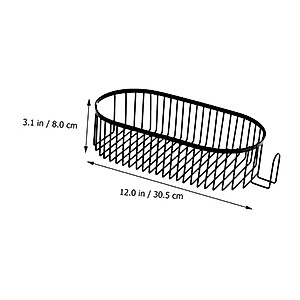 DOITOOL Bathroom Shelf Wall Mount Shelves Hanging Storage Shelves Sink Shelf Shower Organizer Kitchen Storage Basket Wall Mounted Bathroom Shelf Shampoo Holder Bathroom Holder Black Oval
