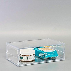 Sorbus Clear Acrylic Makeup Organizers - Stackable Jewelry, Makeup & Cosmetic Organizers and Storage with Acrylic Drawers - Great Bathroom Organizer & Display Set for Vanity, Dresser & Countertop