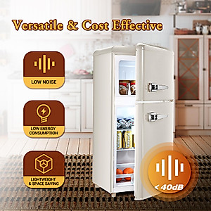 Tymyp FLS-80G-cream-ZQL11 Compact Refrigerator, Cream