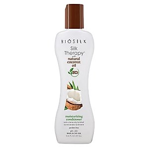 BioSilk Silk Therapy with Natural Coconut Oil Moisturizing Conditioner, Nourishing & Helps Eliminate Frizz, Sulfate, Paraben & Cruelty-Free, 5.64 Oz