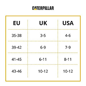 Caterpillar 6 Pairs Men's Work Socks - Accident Prevention, Reinforced Weft (Black, 12-15)