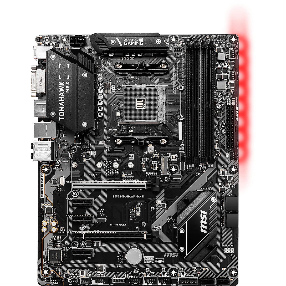 MSI Arsenal Gaming AMD Ryzen 2ND and 3rd Gen AM4 M.2 USB 3 DDR4 DVI HDMI Crossfire ATX Motherboard (B450 TOMAHAWK MAX II)