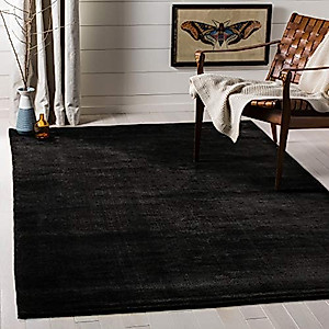 SAFAVIEH Mirage Collection Area Rug - 8' x 10', Black, Handmade Modern Viscose, Ideal for High Traffic Areas in Living Room, Bedroom (MIR331A)
