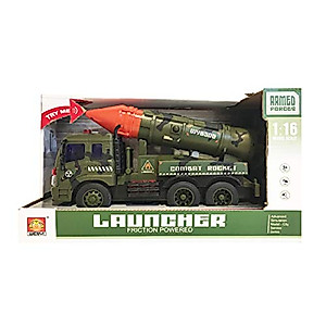 PowerTRC Friction Powered Military Missile Launcher Truck with Lights and Sound