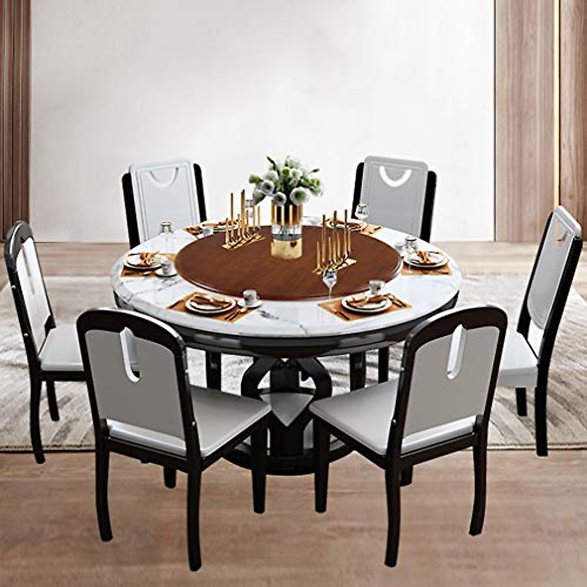 Wood Dining Table Turntable, Heavy Duty Lazy Susan, 24 Inch Home Rotating Plate, Smooth Service Tray