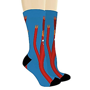 ThisWear Humorous Gifts Wacky Waving Inflatable Dancing Tube Man Funny Crew Socks 1-Pair Novelty Crew Socks