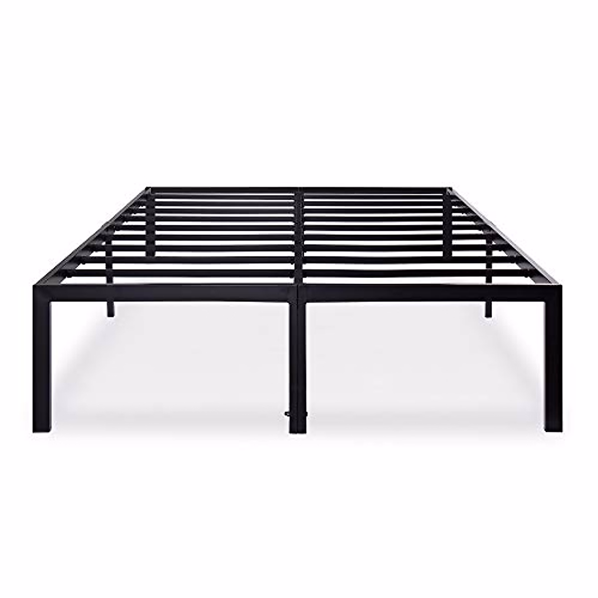Olee Sleep 10 Inch Gel Infused Layer Top Memory Foam Mattress, King, Blue & 18 inch Heavy Duty King Steel Slat, No Box Spring Needed, Metal, Black