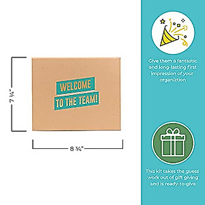 Cheersville New Employee Welcome Gift Set Kit - Signable Certificate, Small Bound Journal, Blue Ink Retractable Ballpoint Click Pen, 6 Praise Cards, Breath Mints