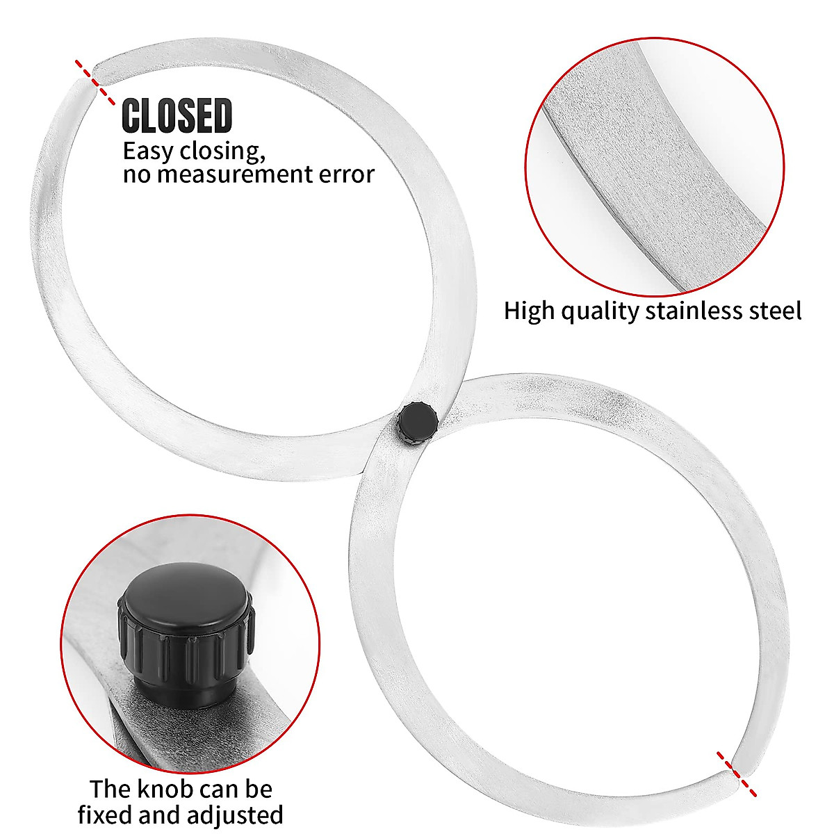 2 Pieces Double Ended Bowl Caliper Wood Turners Calipers Woodturning Calipers for Measuring Thickness Diameter, 6 to 7.9 inches