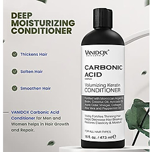 VANIDOX Carbonic Acid Shampoo and Conditioner for Men and Women, Deep Moisturizing Conditioner Thickens, Softens, & Smooths Set for Hair Growth and Repair, Made in USA - 16 Fl Oz Each