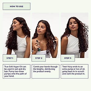 Maria Nila True Soft, Argan Oil 3.4 Fl Oz, For Dry Hair, Easily absorbed, Remoisturises & Reduces Frizz, 100% Vegan & Sulfate/Paraben free