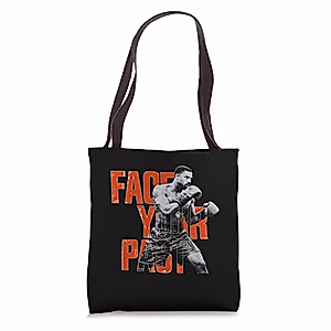 Adonis Creed Face Your Past red typography Tote Bag