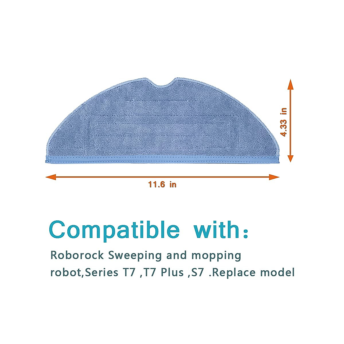 Home Times Vacuum Mop Replacement Pads for Roborock T7S T7S Plus S8/S8+/S7/S7MaxV,S7 MaxV Plus Reusable Hard Floor Cloth Expert Wet Replacement Microfiber Soft Pad (8)