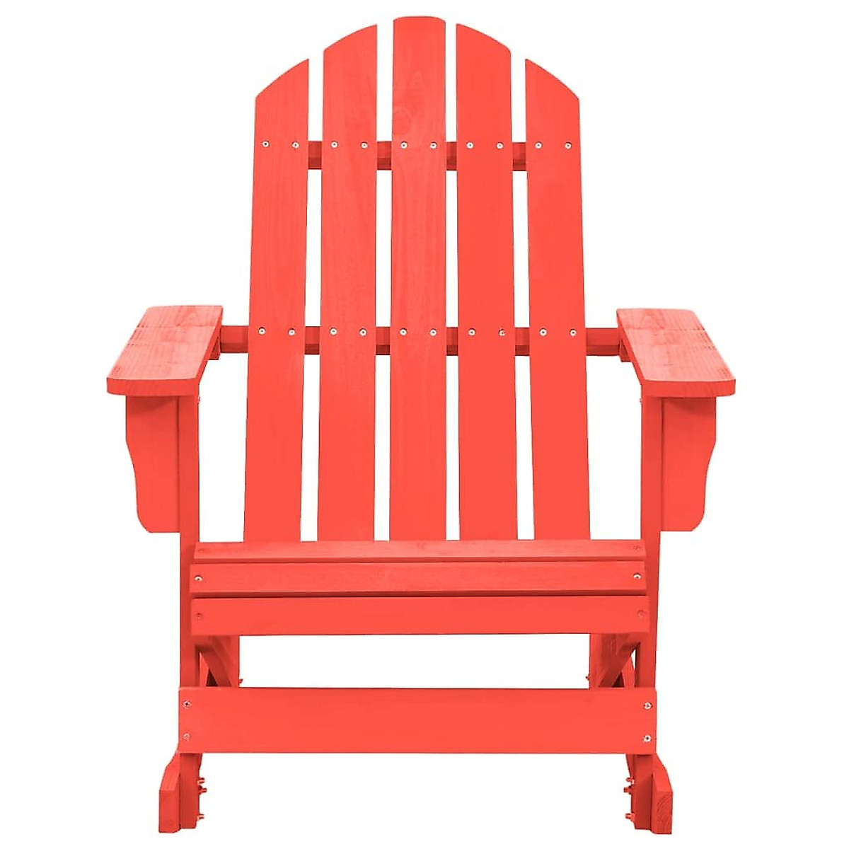 Tidyard Patio Rocking Adirondack Chair Solid Fir Wood Red Outdoor Fire Pit Chair Wooden Garden Armchair for Porch Pool Lawn Deck Backyard Balcony Outdoor