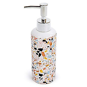 Bodico 3-Piece Marble Terrazzo Print Bathroom Accessory Set, 8 x 7 inches, Orange