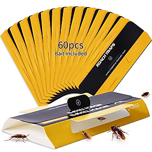 Roach Killer Indoor Infestation,Roach Traps,Cockroach Killer Indoor Home,Sticky Glue Roach Traps,Roach Motel,Child & Pet Friendly(60 Pack)