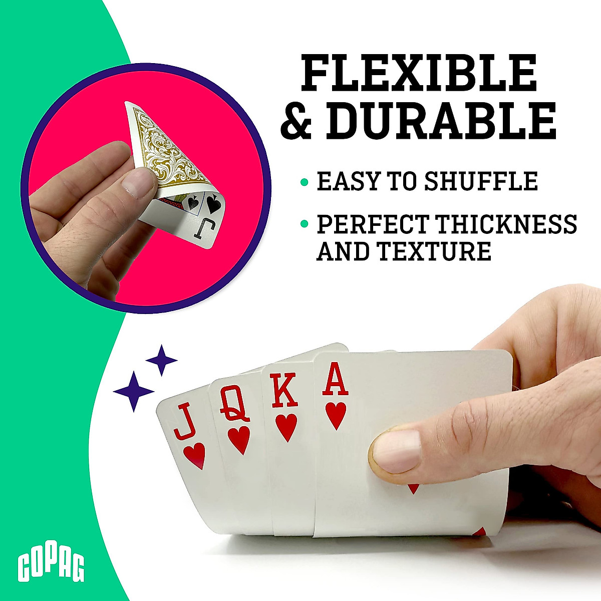 Copag 1546 Design 100% Plastic Playing Cards, Bridge Size (Narrow) Red/Black Double Deck Set (Regular Index)