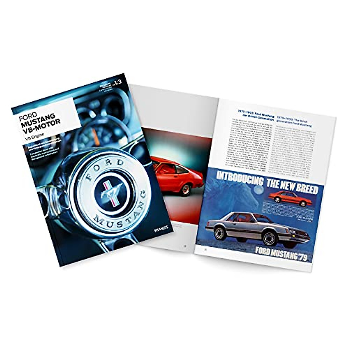 Ford 1965 Mustang V8 Engine Model Kit - Working Model Motor with Collector's Handbook