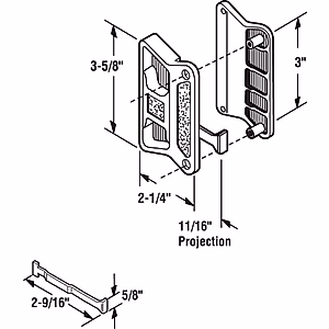 Prime-Line A 168 Black Plastic, Sliding Screen Door Latch and Pull, fits Superior (Single Pack), Black
